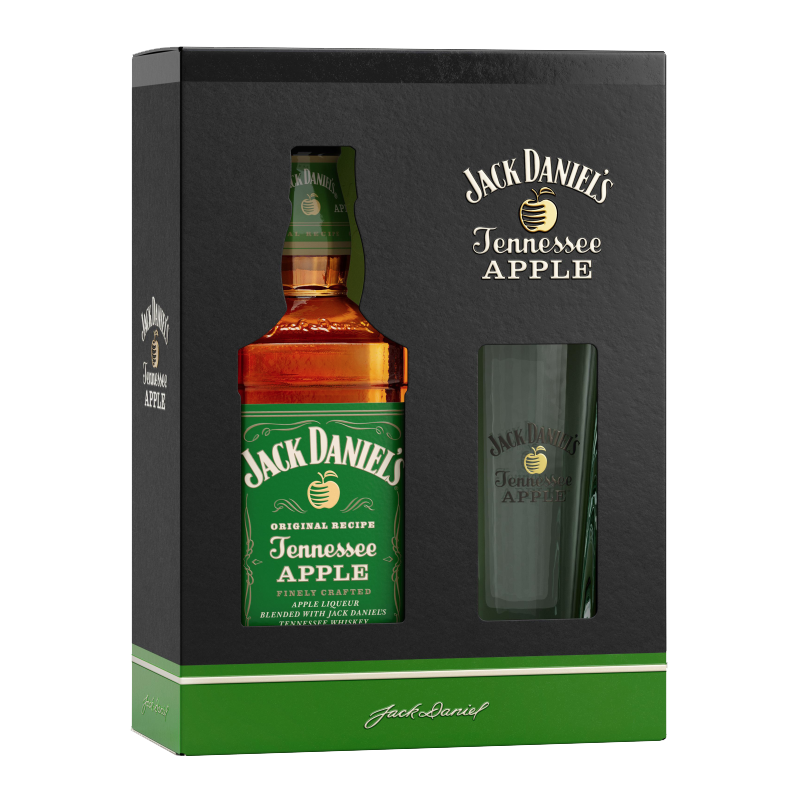 Jack Daniel's Tennessee almás likőr whiskeyvel 35% 0,7 l + 1 db pohár ...