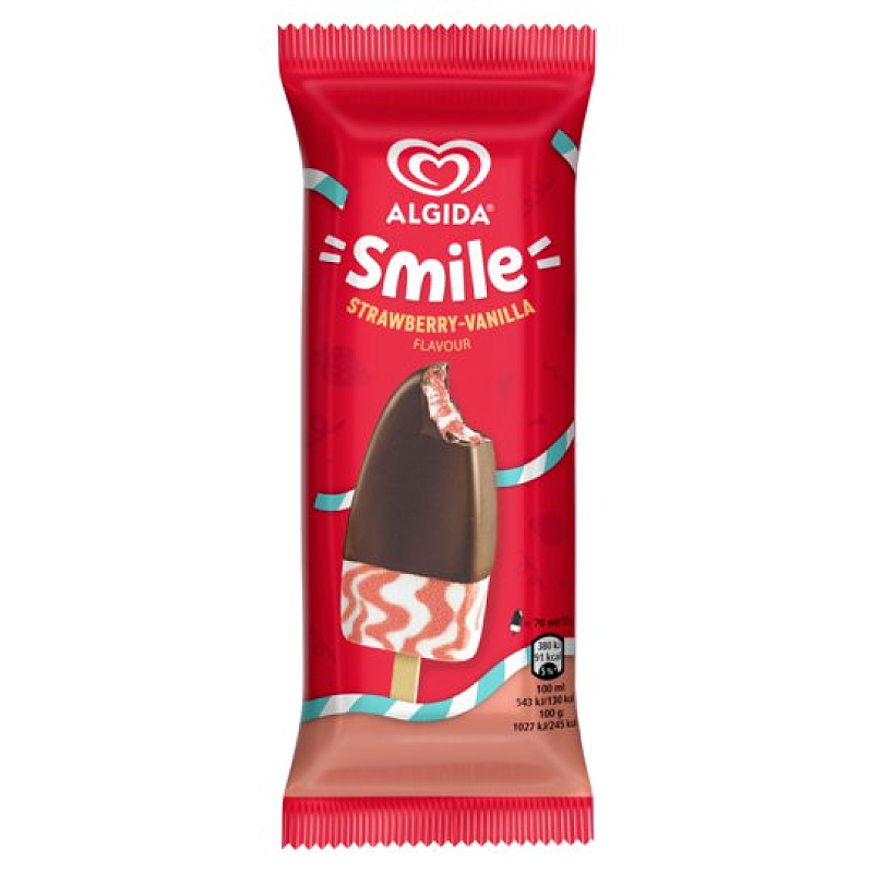Algida Smile eper-vanília ízű pálcikás jégkrém 70 ml Webáruház » 349 Ft ...