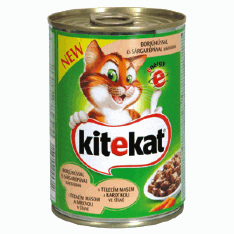 Kitekat Macskaeledel konzerv 400 g borjúhússal és sárgarépával ...