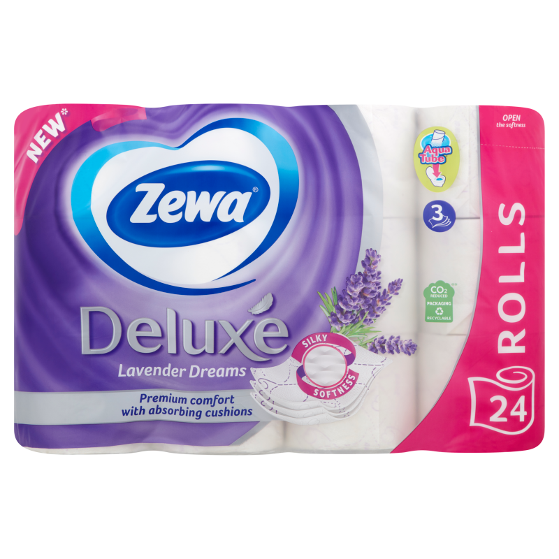 Zewa Deluxe toalettpapír 24 tekercs (3 rétegű) levendula Webáruház » 4 ...
