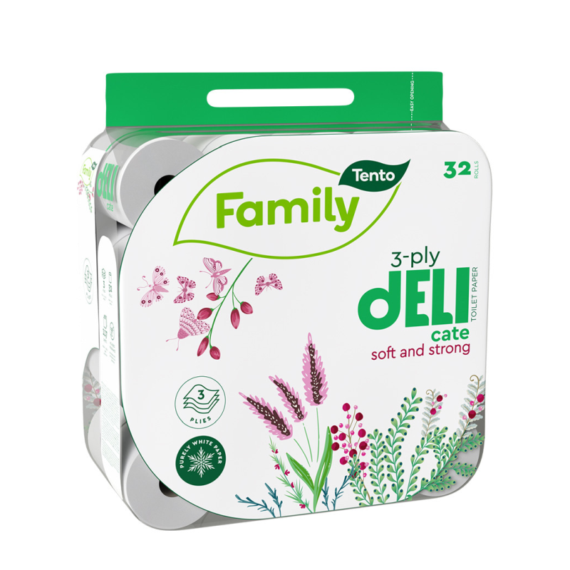 Tento Family Delicate white toalettpapír 32 tekercs 3 rétegű Webáruház » 4 099 Ft - Tento Family ...