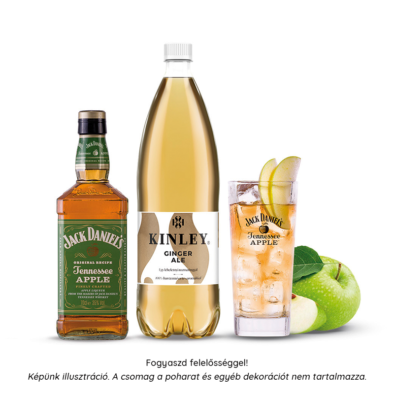 Jack Daniel's almás likőr 0,7 l 35% Tennessee whiskeyvel + Kinley ...