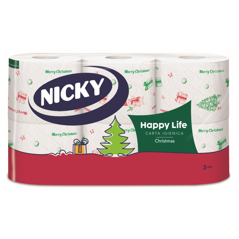 Nicky Happy Life karácsonyi toalettpapír 6 tekercs 3 rétegű Webáruház » 1 649 Ft - Nicky Happy ...