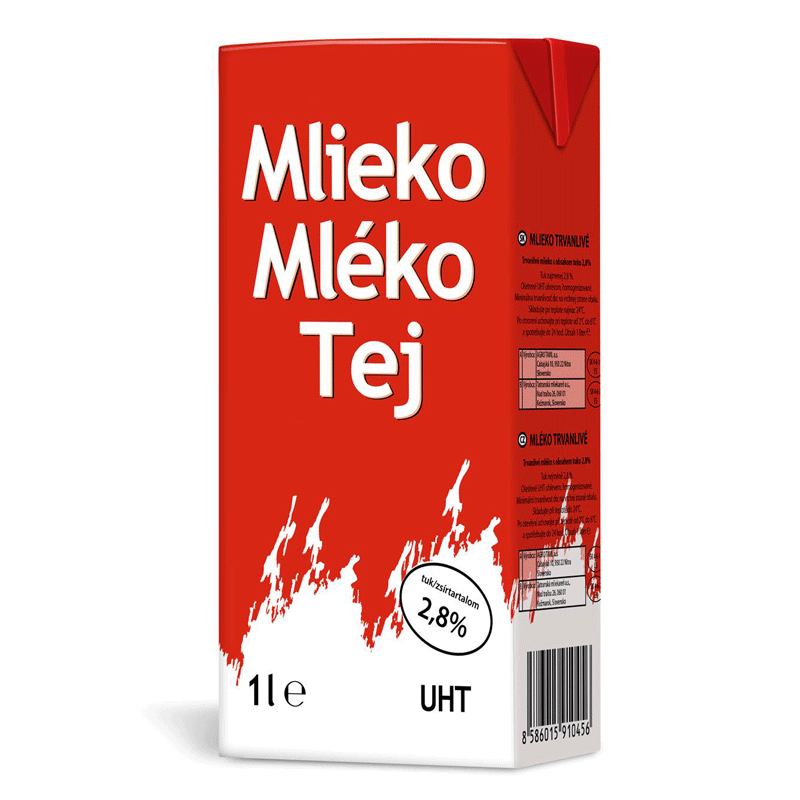 Mlieko UHT Tartós tej 1 l 2,8% zsírtartalommal Webáruház » 0 Ft ...
