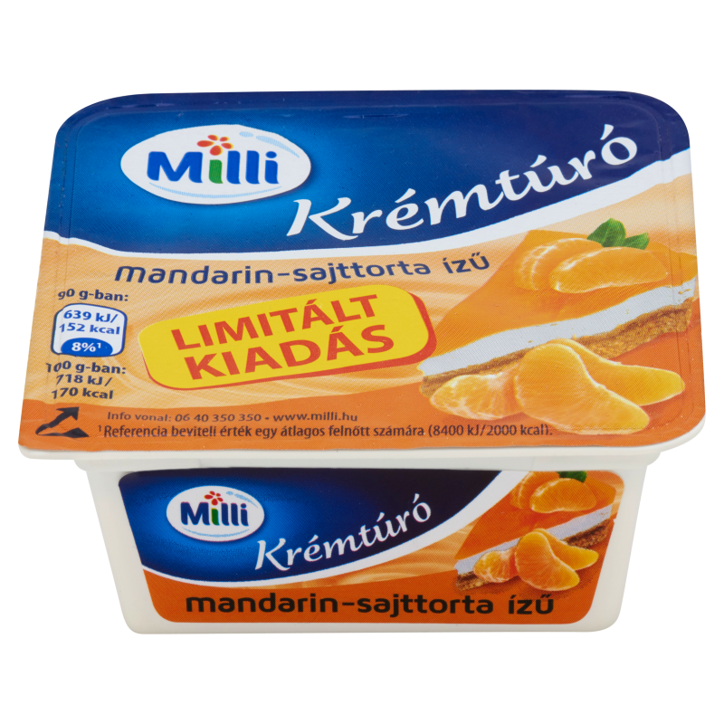 Milli krémtúró 90 g mandarin - sajttorta Webáruház » 0 Ft - Milli ...