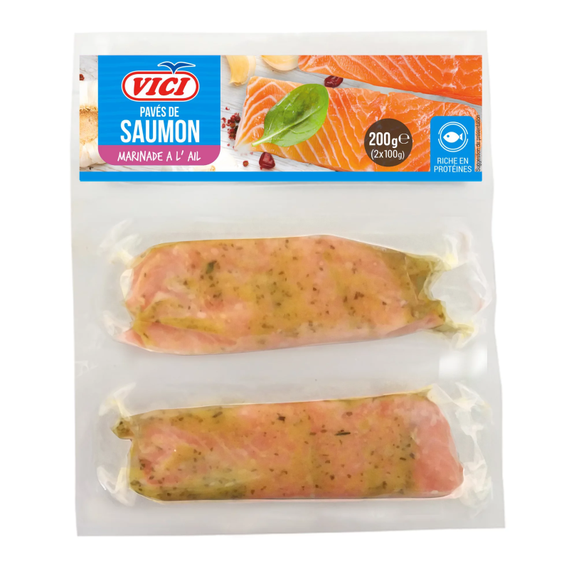Vici fagyasztott lazac porciók fokhagymás pácban 2x100 g Webáruház » 2 599 Ft - Vici fagyasztott ...
